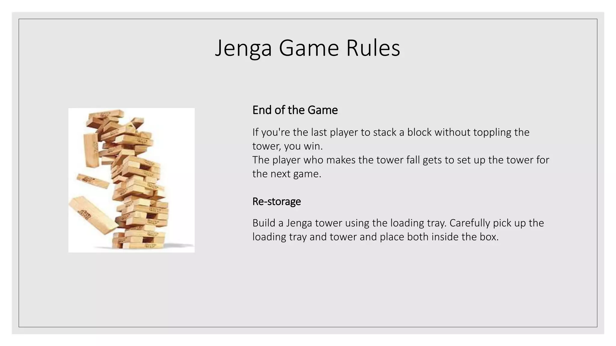 Jenga game | PPTX