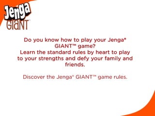 How to play your Jenga® GIANT™ with the standard rules | PDF