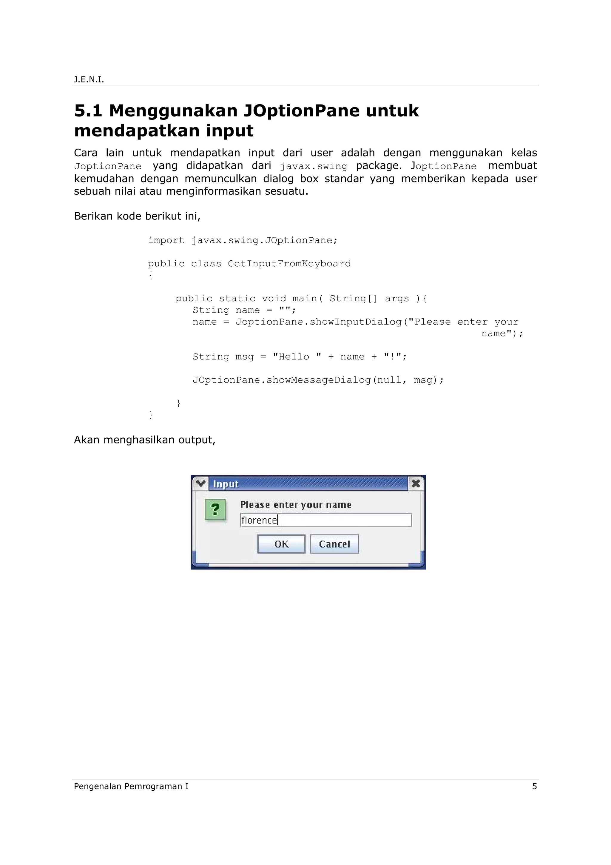 Jeni intro1-bab05-mendapatkan-input-dari-keyboard | PDF