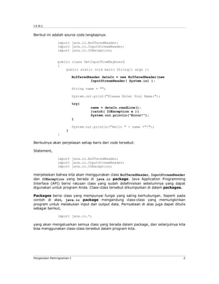Jeni Intro1 Bab05 Mendapatkan Input Dari Keyboard | PDF
