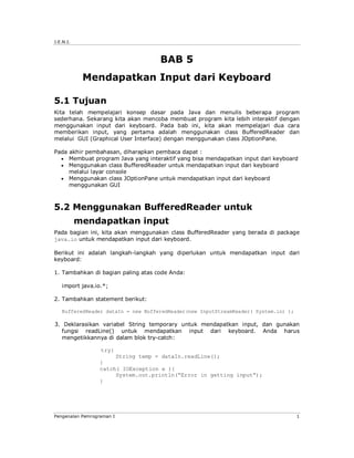 Jeni intro1-bab05-mendapatkan input dari keyboard | PDF