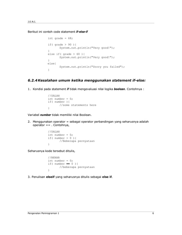 Jeni intro1-bab06-struktur kontrol | PDF
