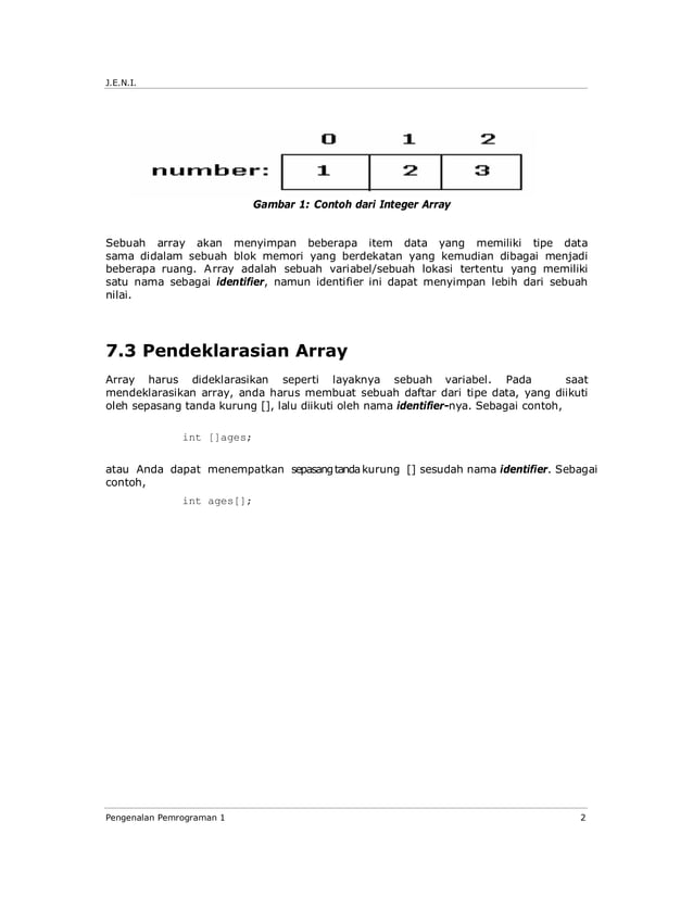 Jeni Intro1 Bab07 Java Arraypdf
