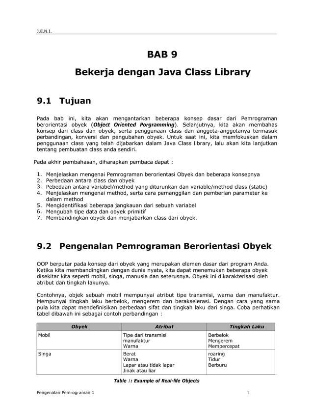 Jeni intro1-bab09-bekerja dengan java class library | PDF