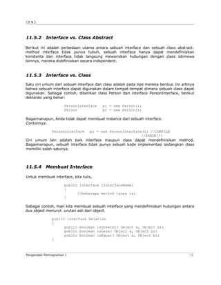 Jeni intro1-bab11-pewarisan, polimorfisme, dan interface | PDF