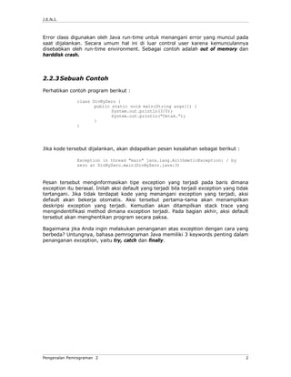 Jeni Intro2 Bab02 Exception Dan Assertion | PDF