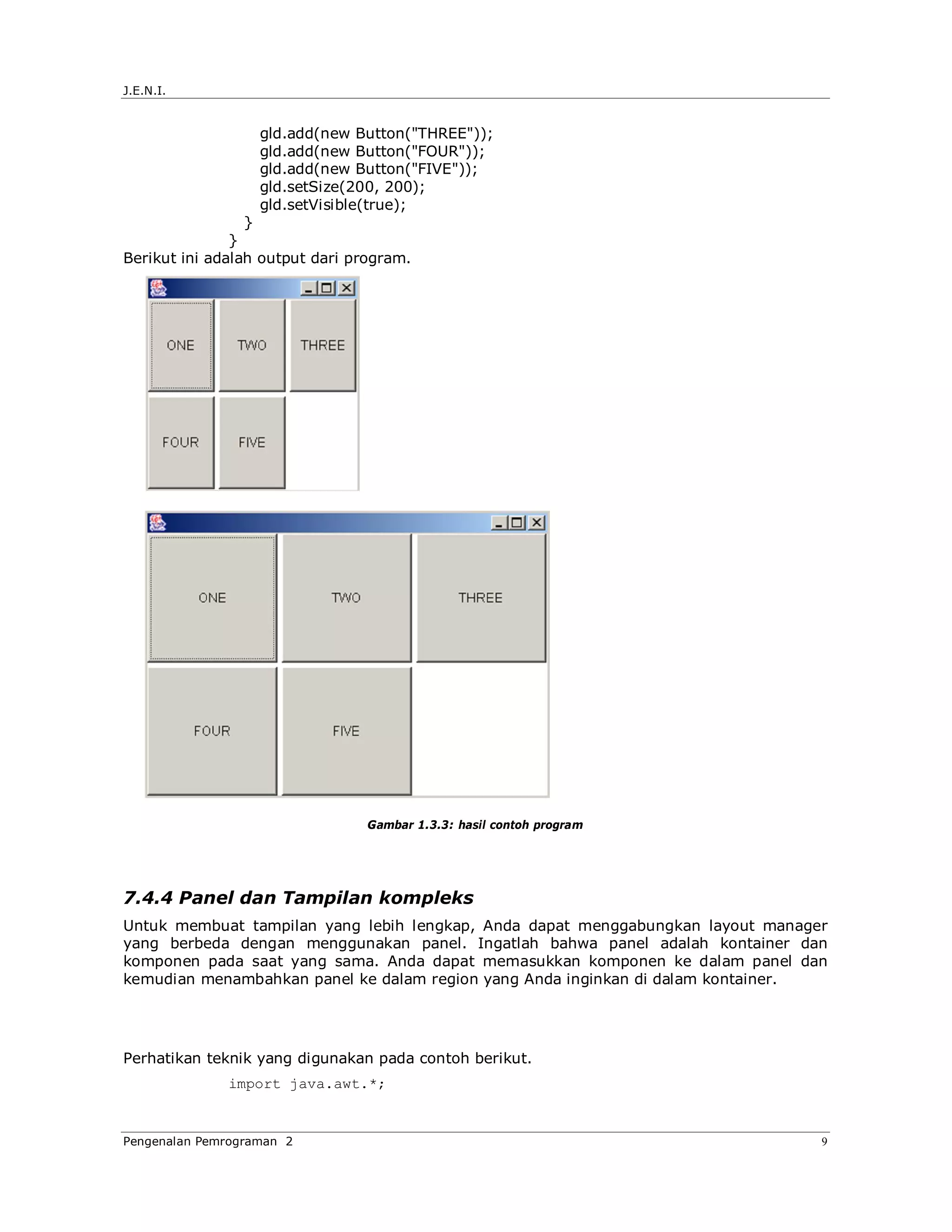 Jeni Intro2 Bab07 Abstract Windowing Toolkit Dan Swing | PDF