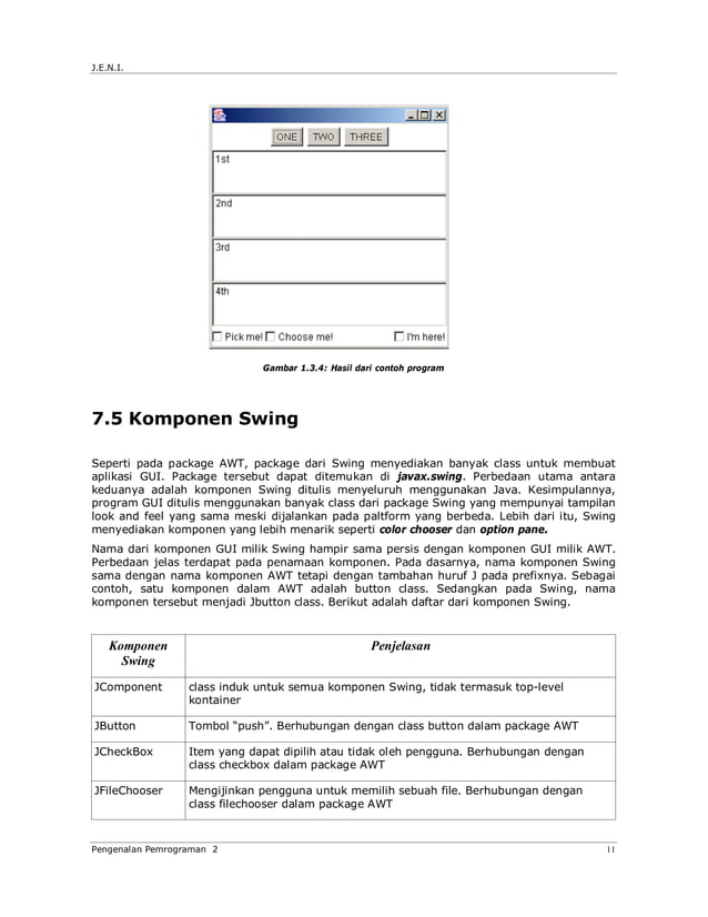 Jeni Intro2 Bab07 Abstract Windowing Toolkit Dan Swing | PDF