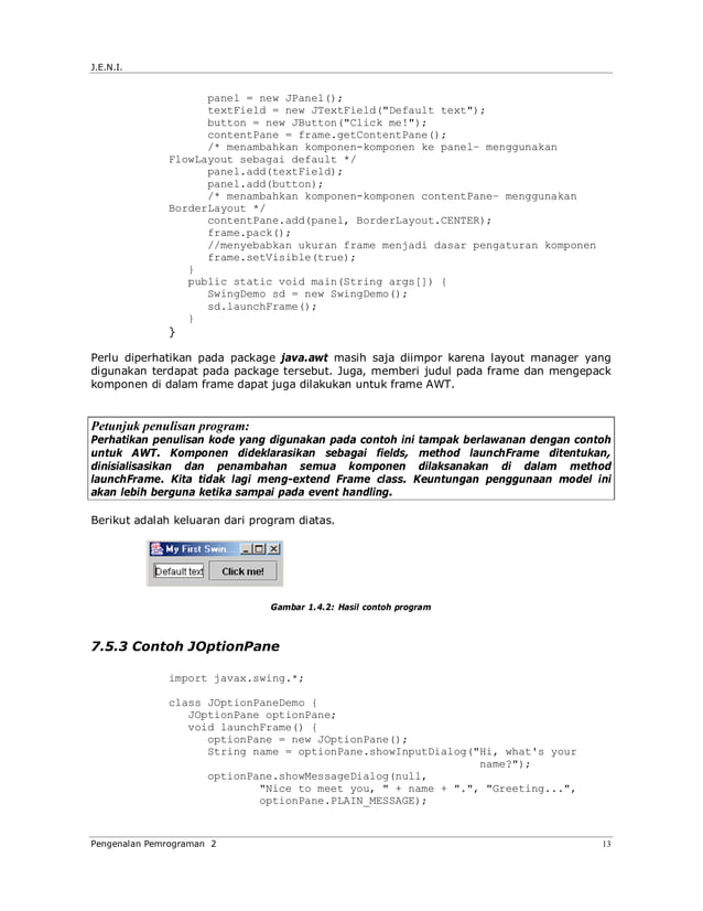 Jeni Intro2 Bab07 Abstract Windowing Toolkit Dan Swing | PDF