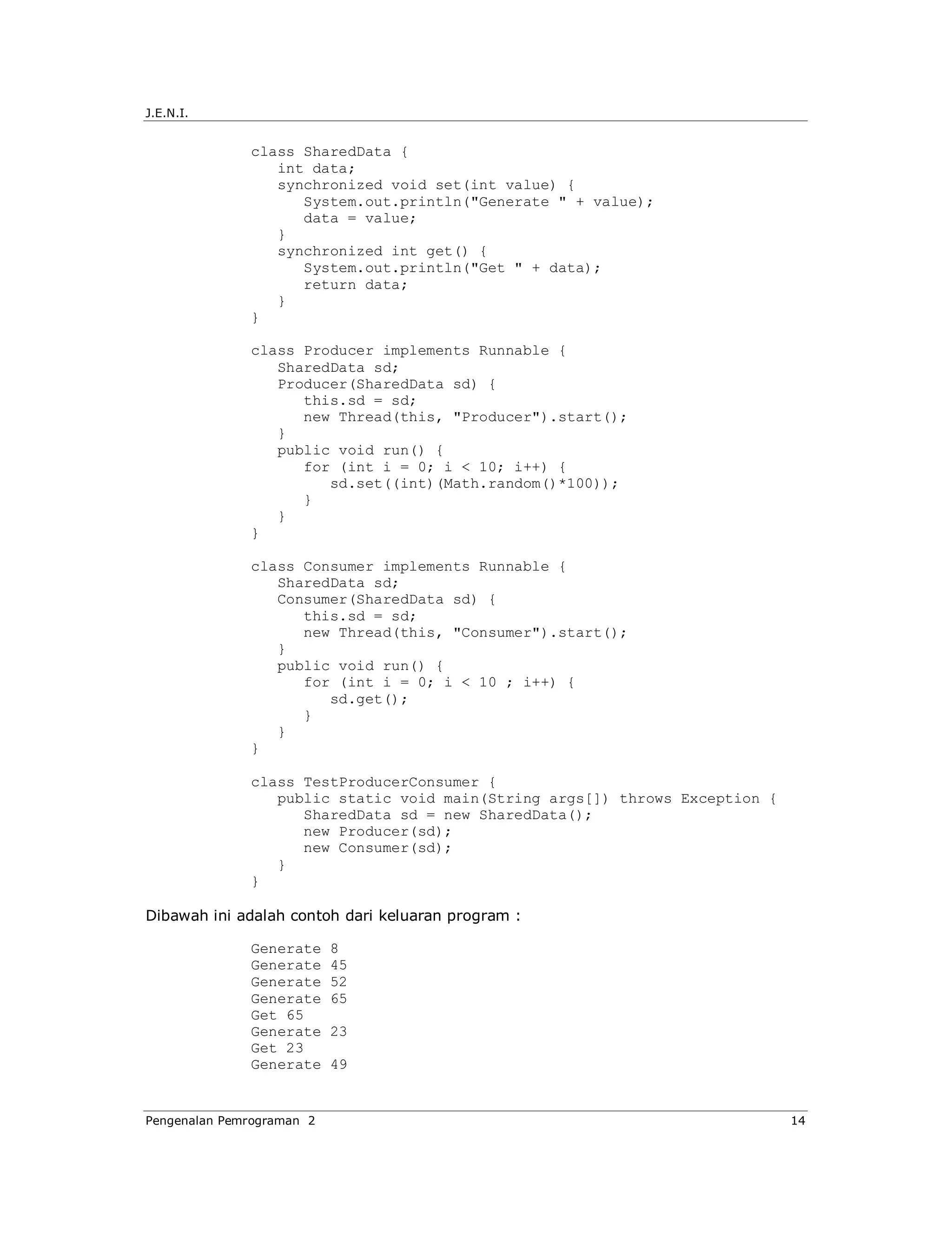 Jeni Intro2 Bab09 Threads | PDF