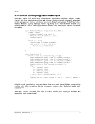 Jeni Intro2 Bab09 Threads | PDF
