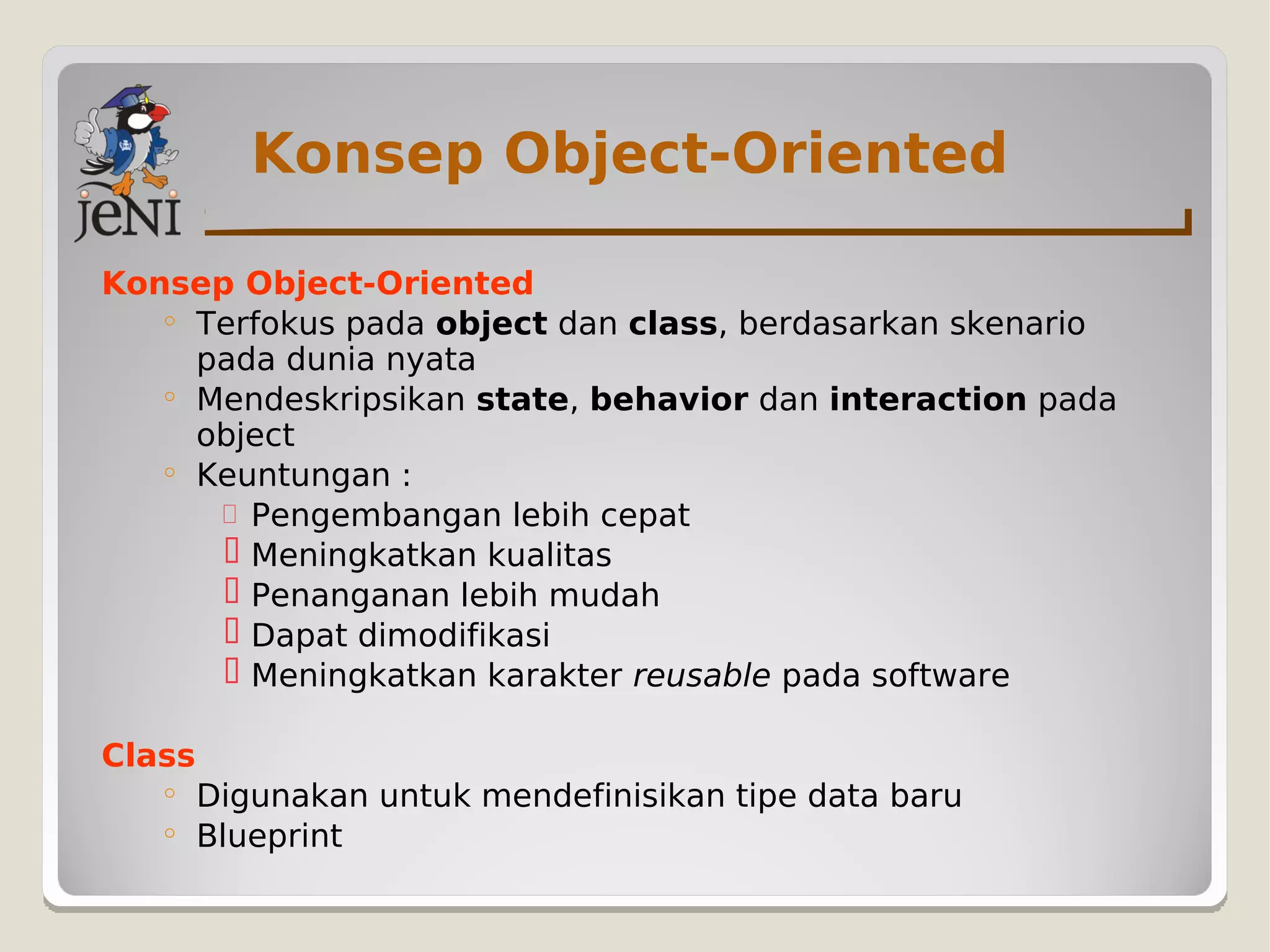 Jeni konsep oop | PDF