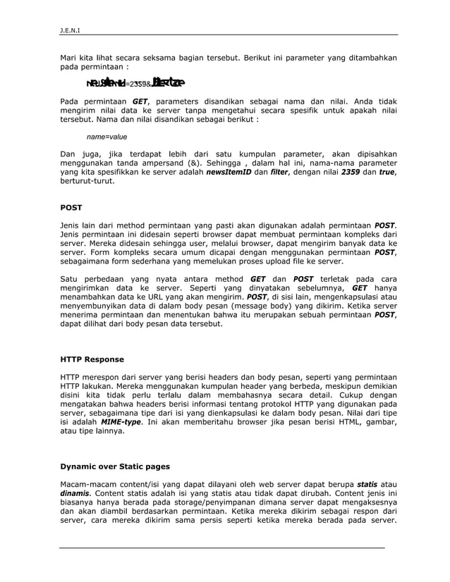 Jeni web programming-bab 1-pengenalan pemrograman web | PDF