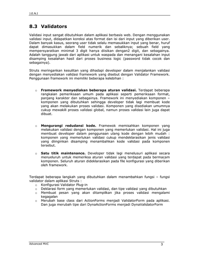 Jeni Web Programming Bab 8 Advanced Mvc | PDF