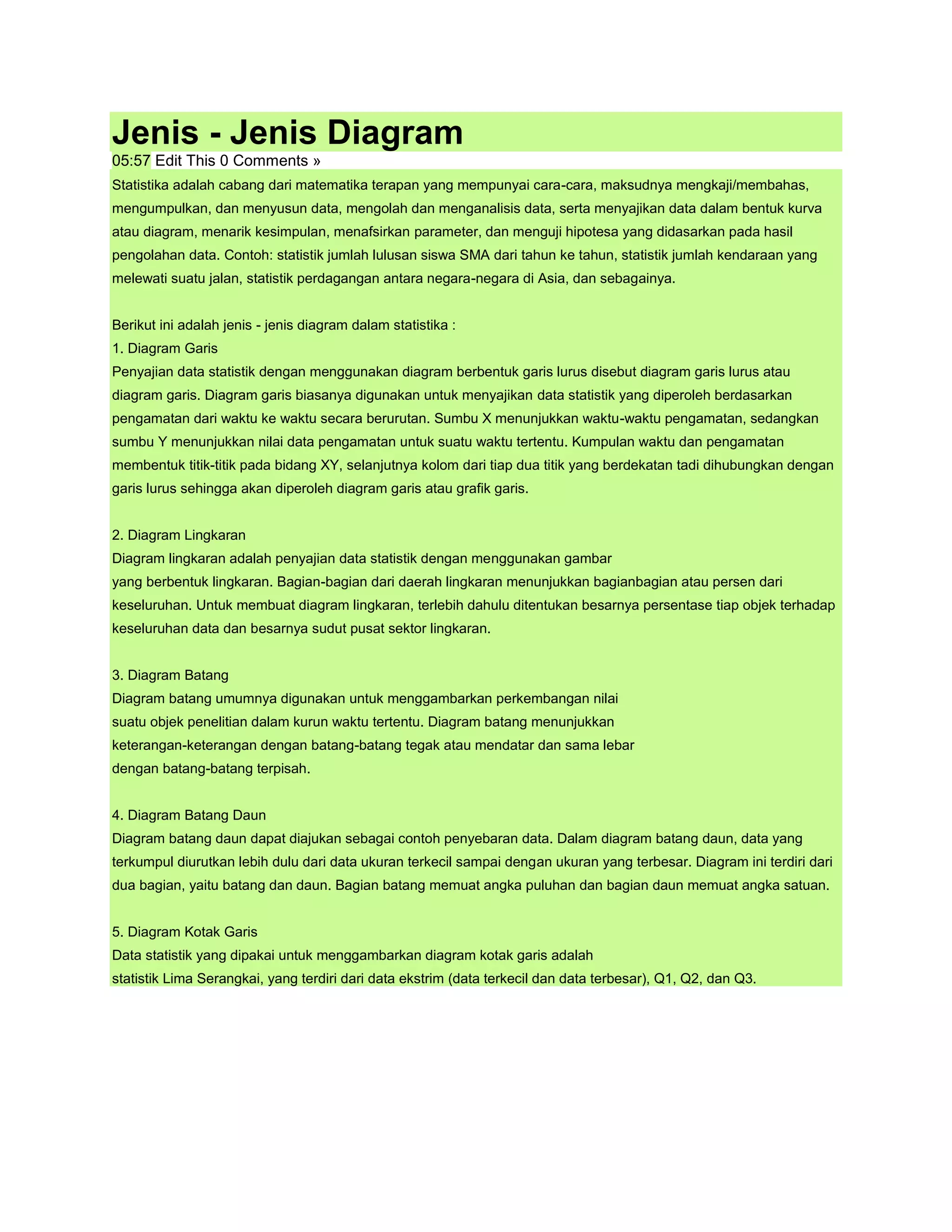 Jenis jenis diagram | DOCX