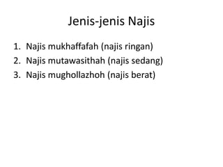 Jenis jenis air dan najis | PPTX