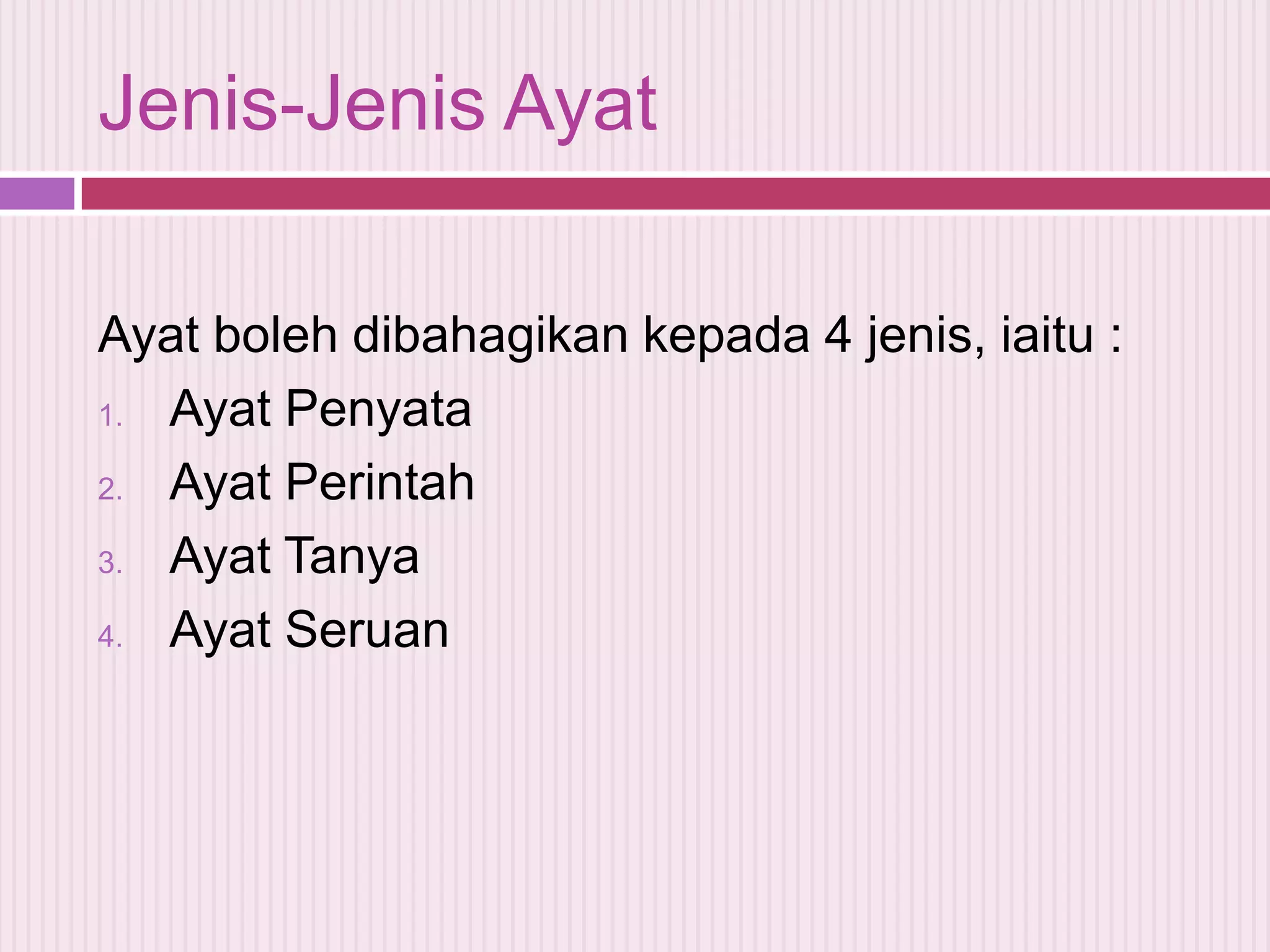Jenis Jenis Ayat | PPT