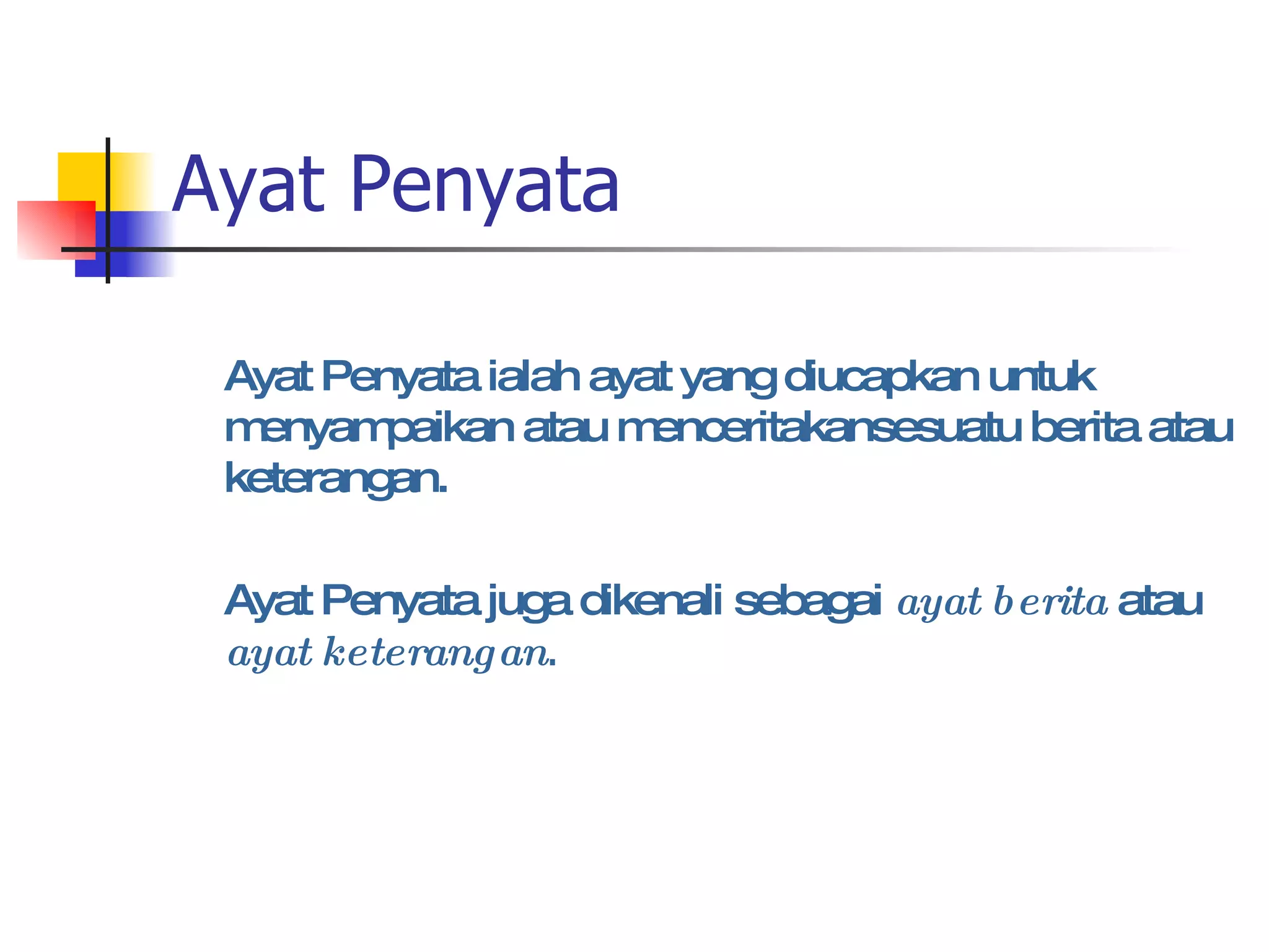 Jenis Jenis Ayat Ppt