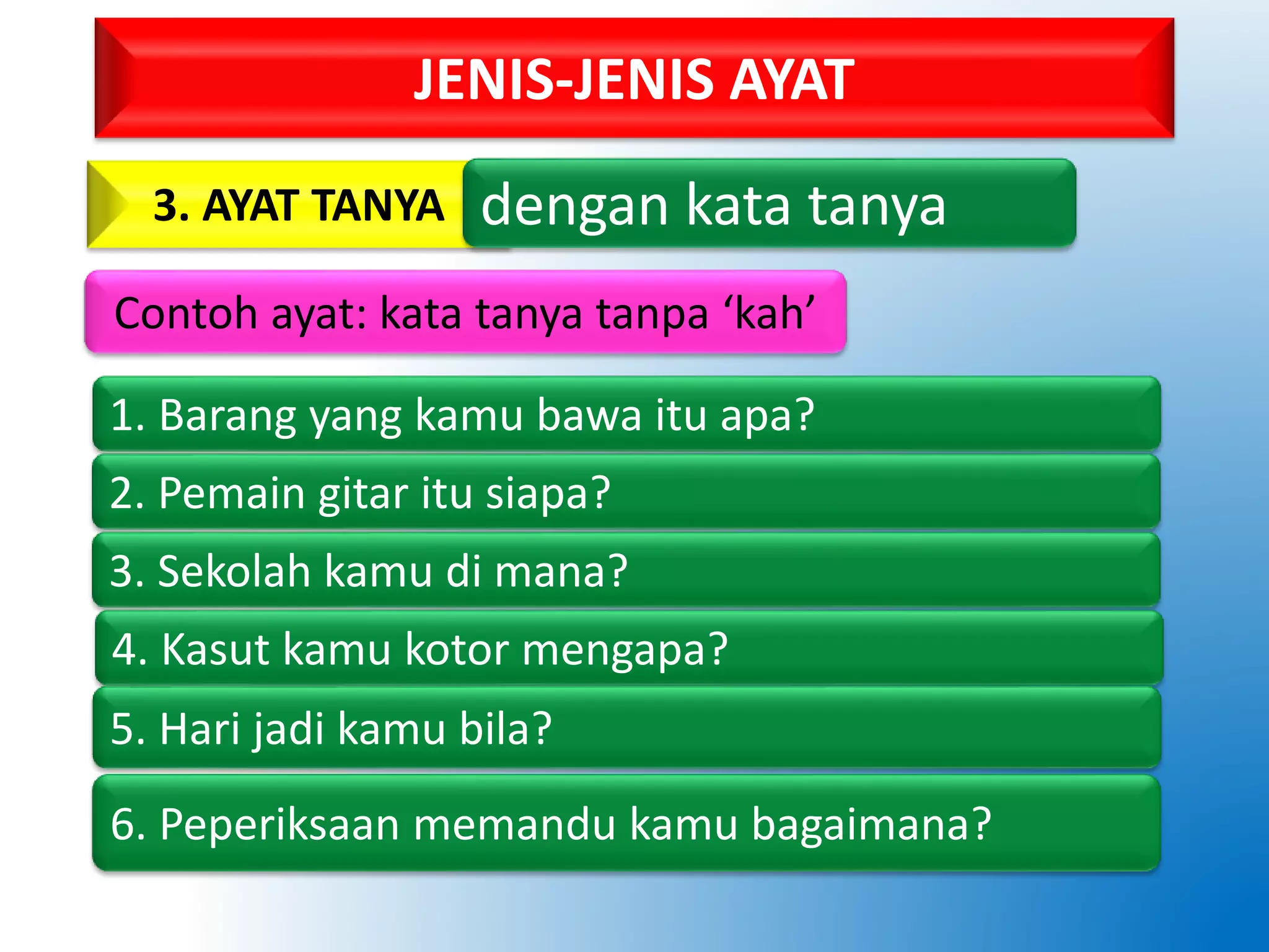JENIS-JENIS AYAT | PPTX