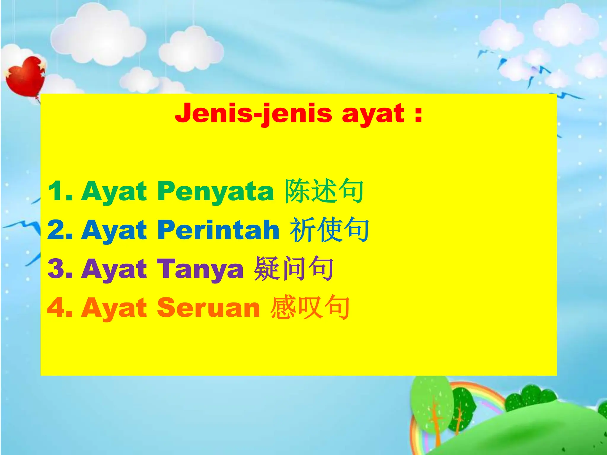 Ayat penyata ialah ayat yang diucapkan dengan maksud untuk menyatakan ...