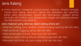Jenis jenis bahan baku kaleng | PPTX