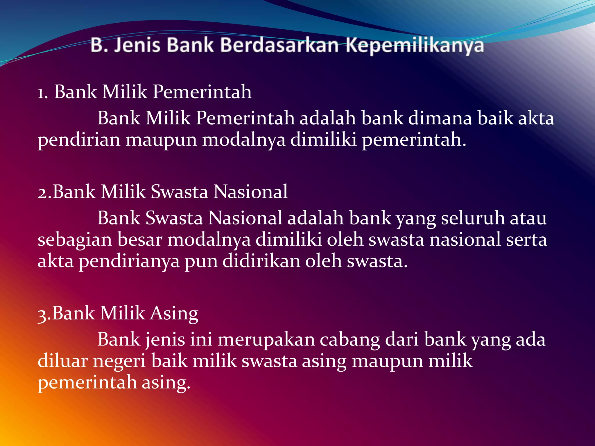 Jenis jenis bank | PPTX