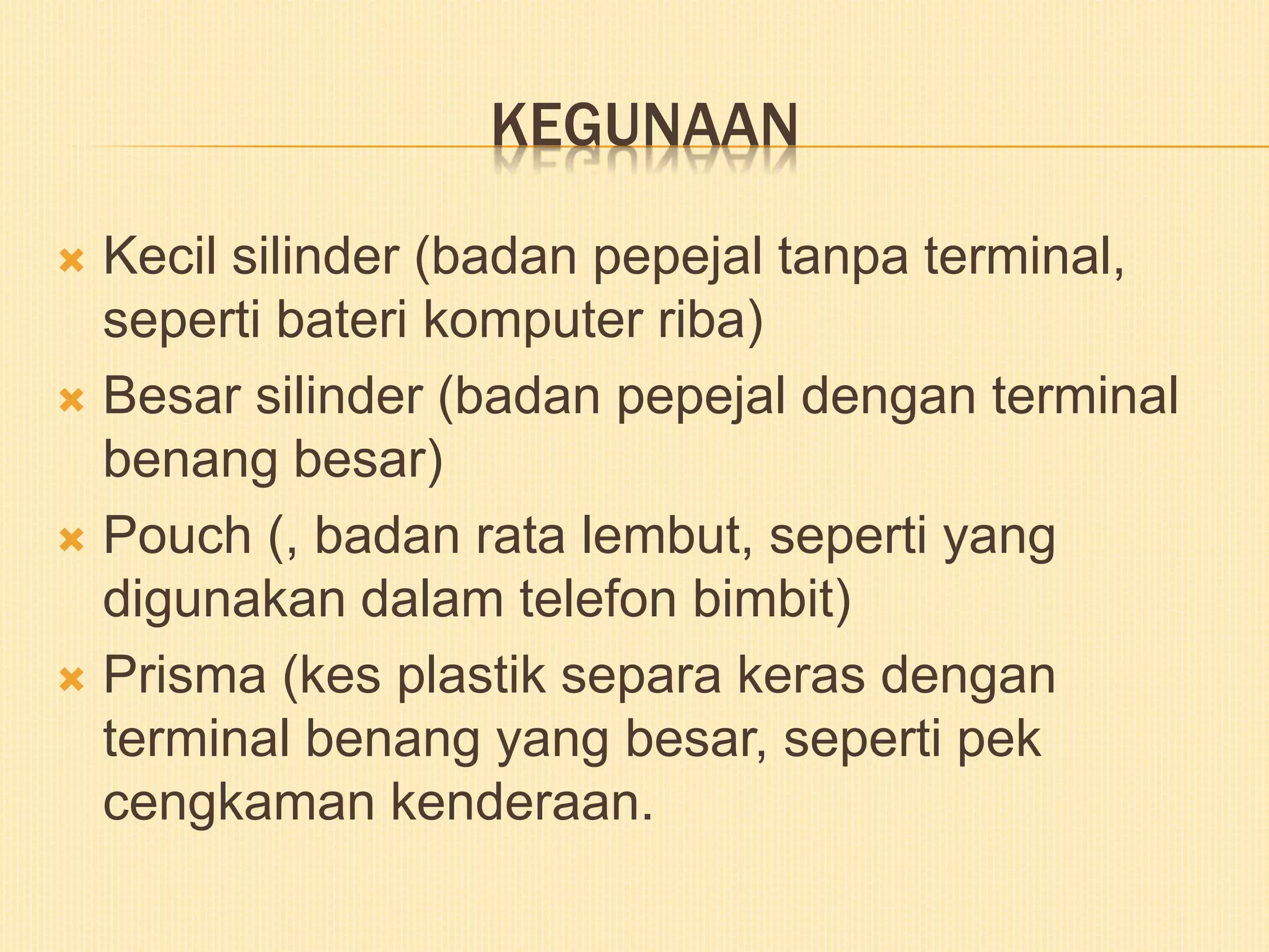 Jenis jenis bateri | PPTX