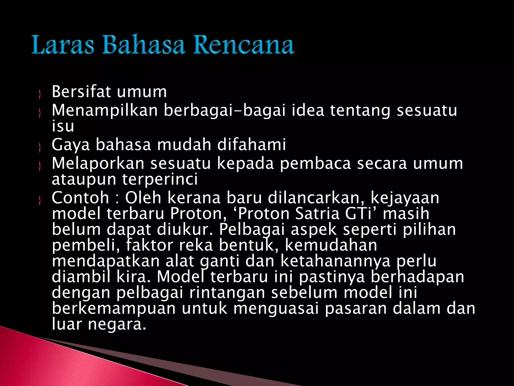 Jenis jenis dan ciri-ciri laras bahasa | PPTX