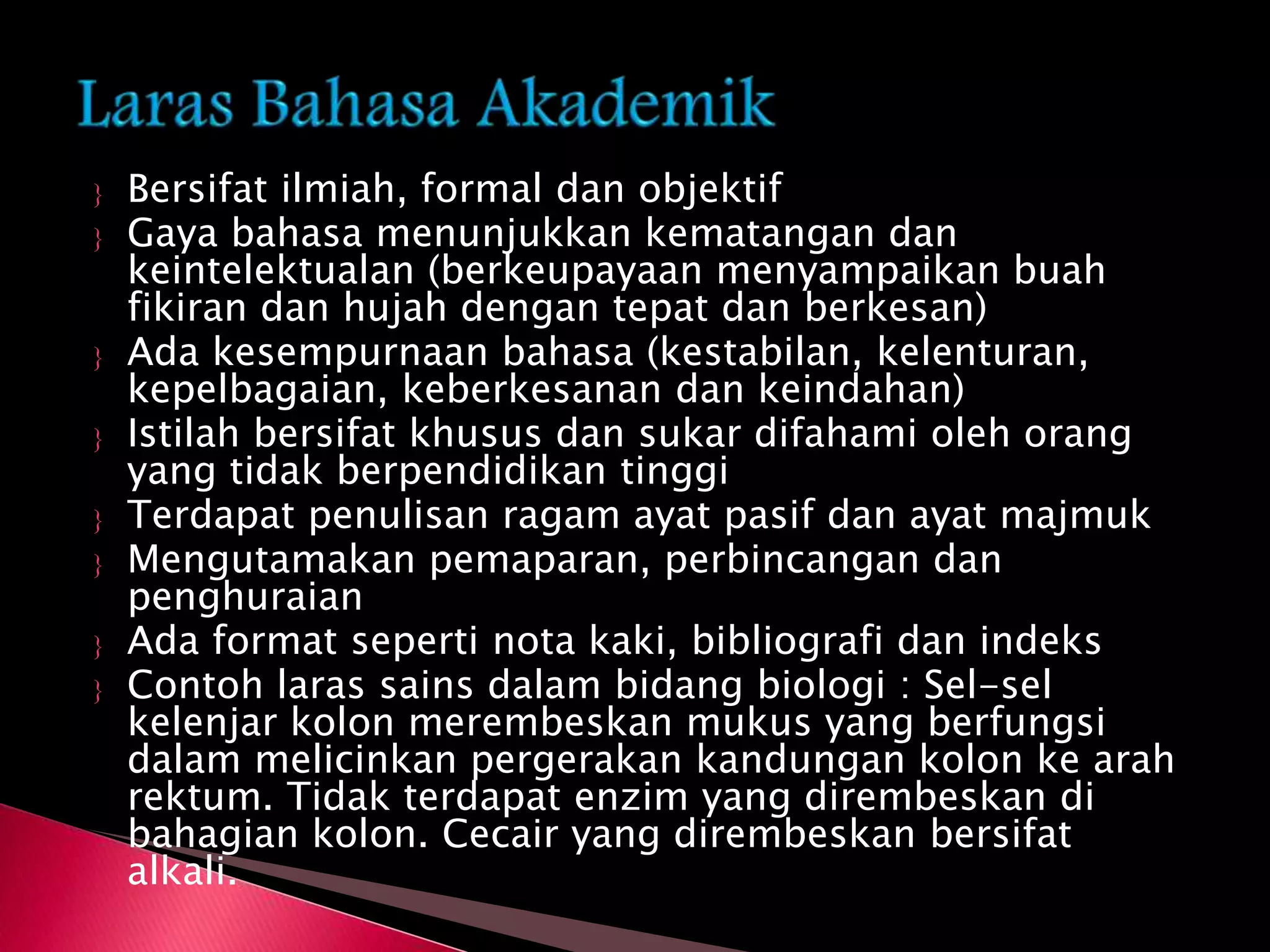 Jenis jenis dan ciri-ciri laras bahasa | PPTX