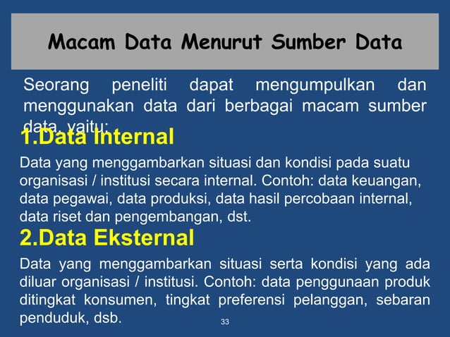 Jenis jenis data dan teknik pengumpulan data | PPTX