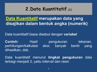 Jenis jenis data dan teknik pengumpulan data | PPTX