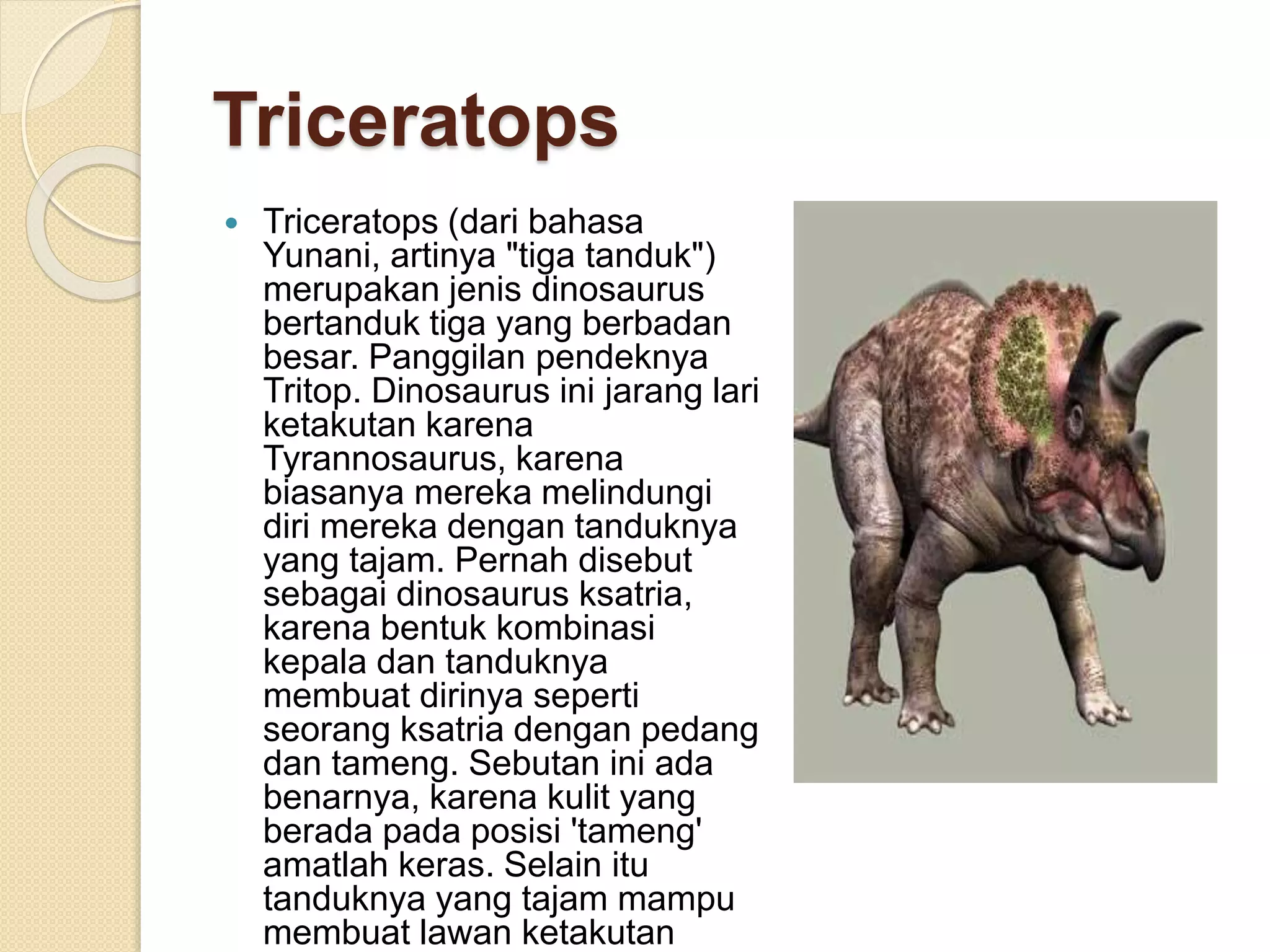 Jenis jenis dinosaurus dan gambarnya | PPTX