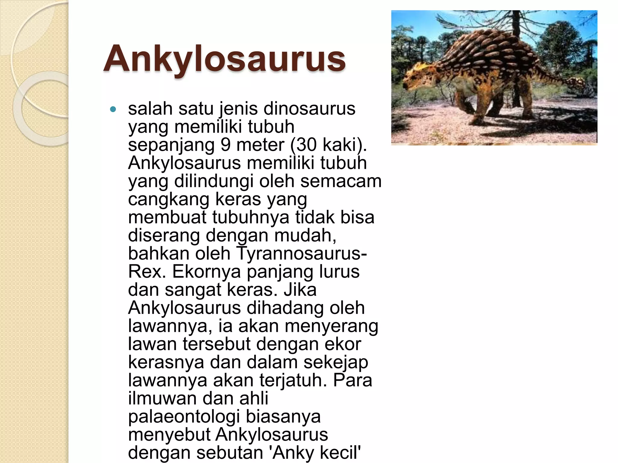 Jenis jenis dinosaurus dan gambarnya | PPTX