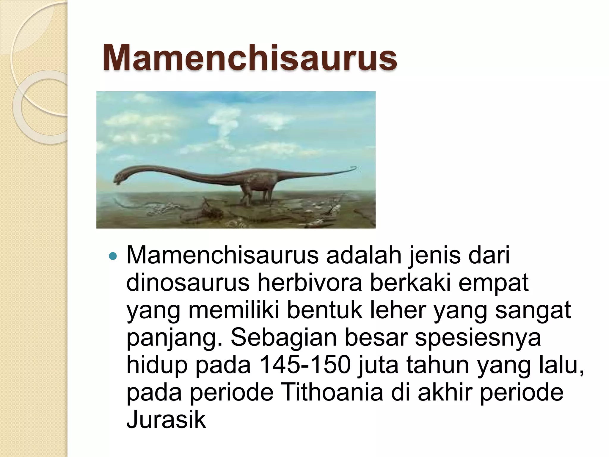 Jenis jenis dinosaurus dan gambarnya | PPTX