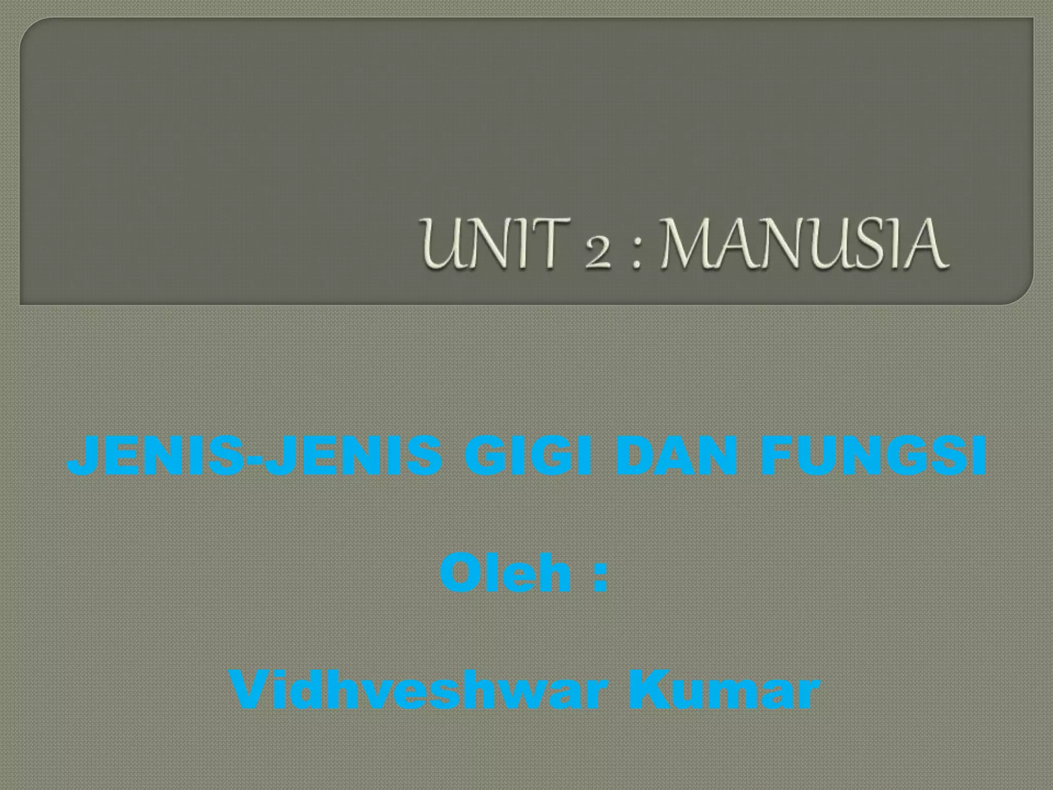 Jenis jenis gigi dan fungsi | PPTX