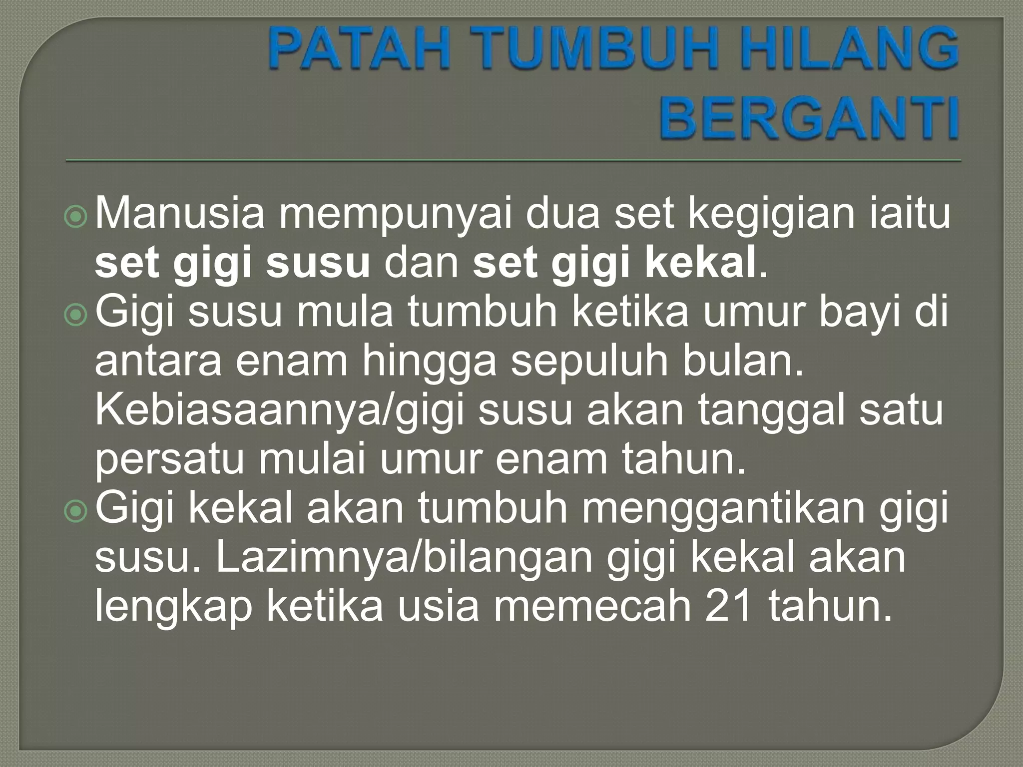 Jenis jenis gigi dan fungsi | PPTX