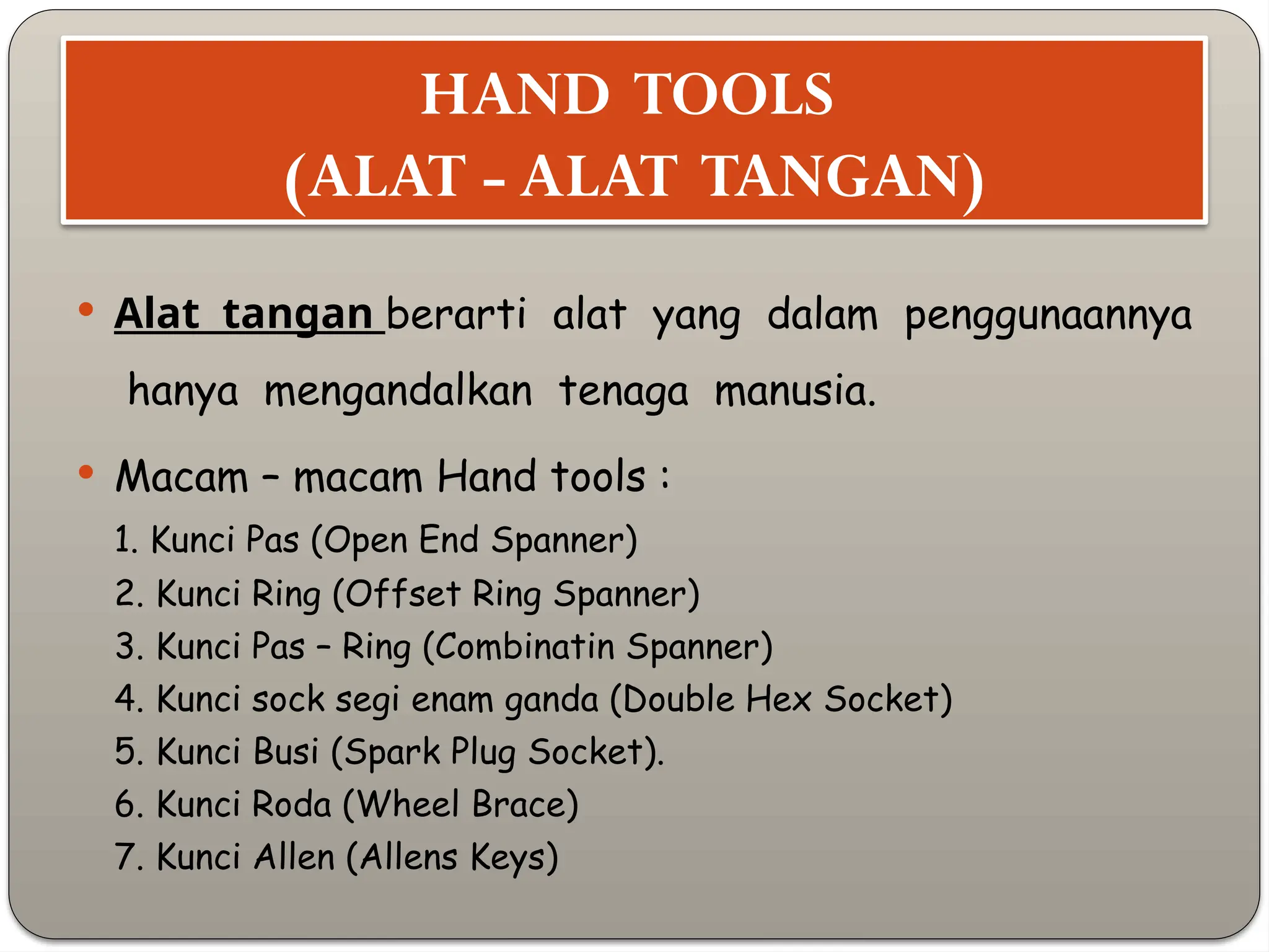 Jenis-jenis Hand Tools.pptx----------------- | PPTX