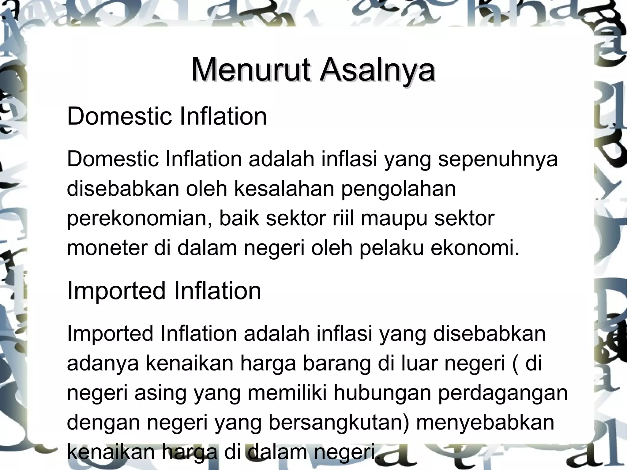 Jenis jenis inflasi | ODP