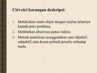 Jenis jenis karangan dalam bahasa indonesia (rapih) | PPTX