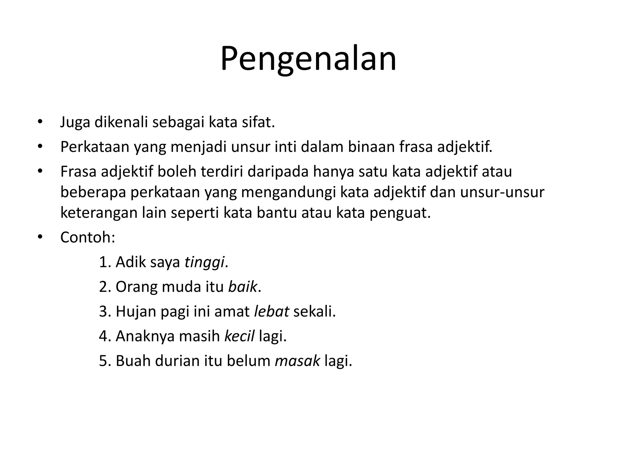 Jenis jenis kata adjektif | PPTX