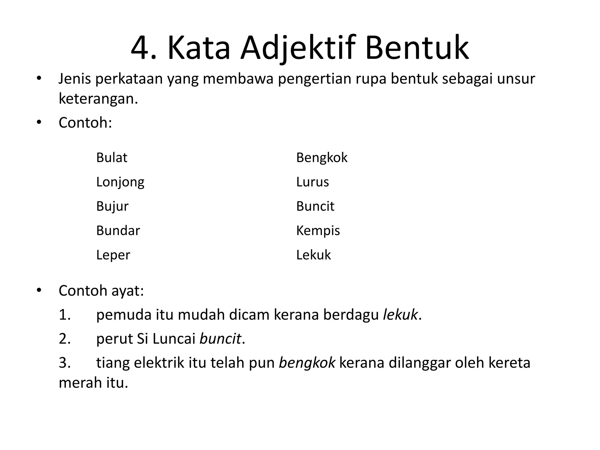 Jenis jenis kata adjektif | PPTX