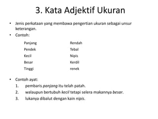 Jenis jenis kata adjektif | PPTX