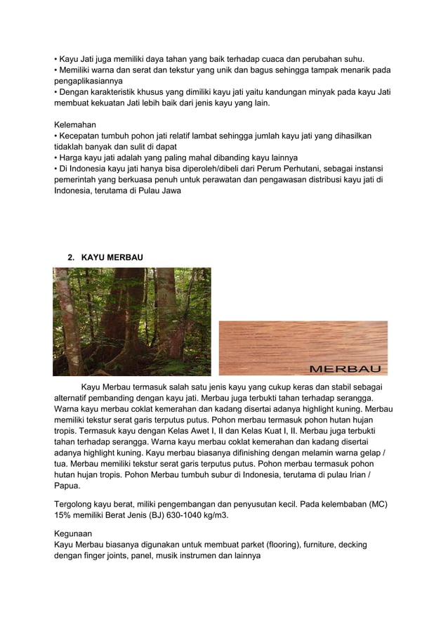 Jenis jenis kayu ( Kelas Kekuatan & Keawetan & Berat Jenis Kayu Indonesia )