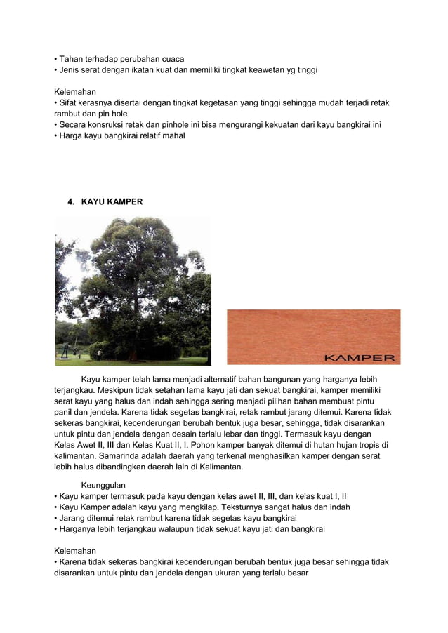 Jenis jenis kayu ( Kelas Kekuatan & Keawetan & Berat Jenis Kayu Indonesia )