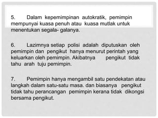 Jenis jenis kepimpinan (autokratik) | PPTX