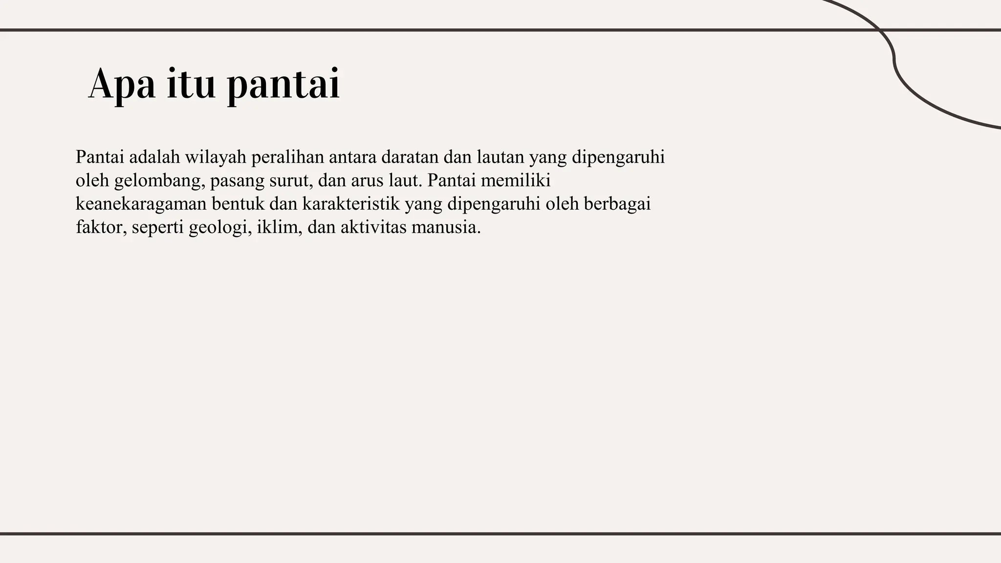 Rekayasa pantai dan rawa, Jenis-jenis pantai, contoh pantai yang ada di ...