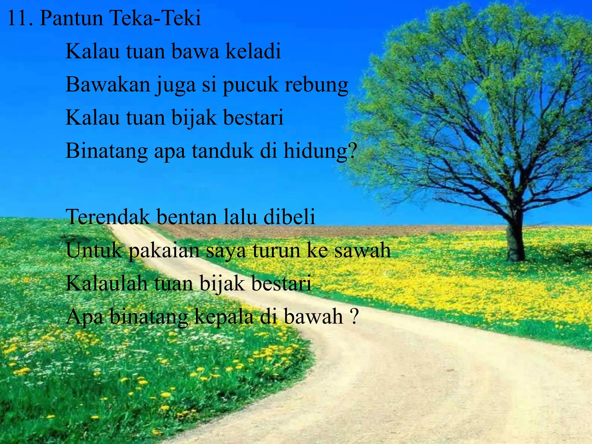 Jenis jenis pantun dan contohnya | PPTX