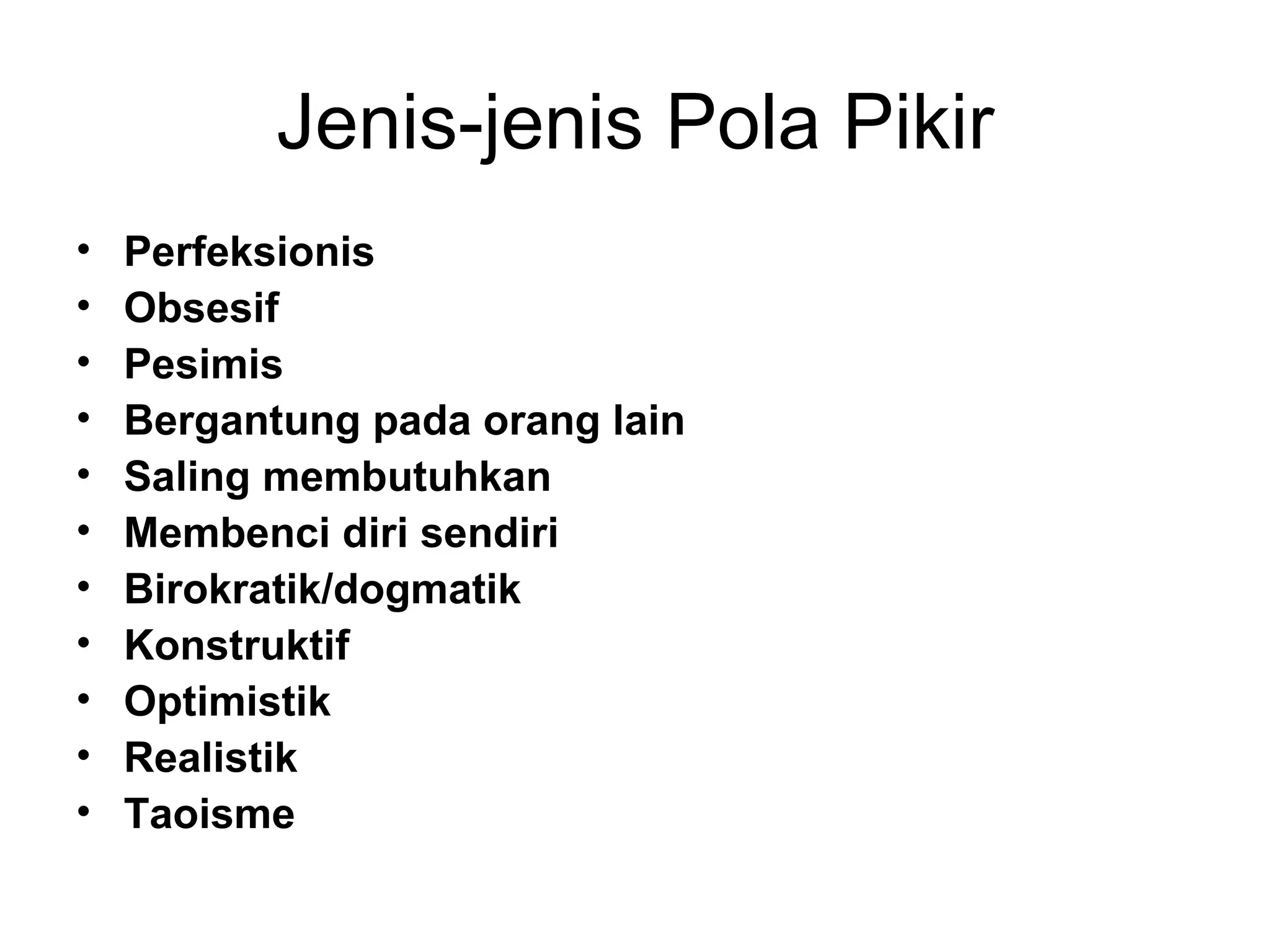 Jenis jenis pola pikir | PPT