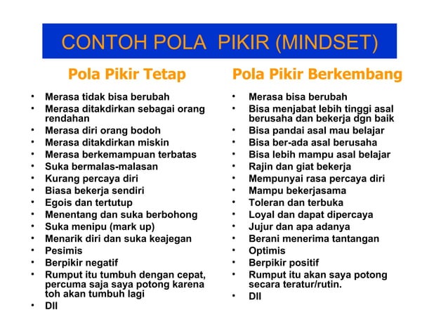 Jenis jenis pola pikir | PPT