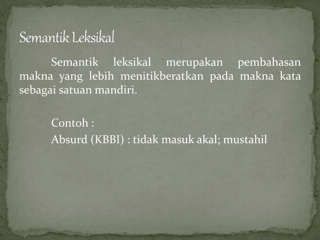 Jenis-Jenis Semantik | PPT